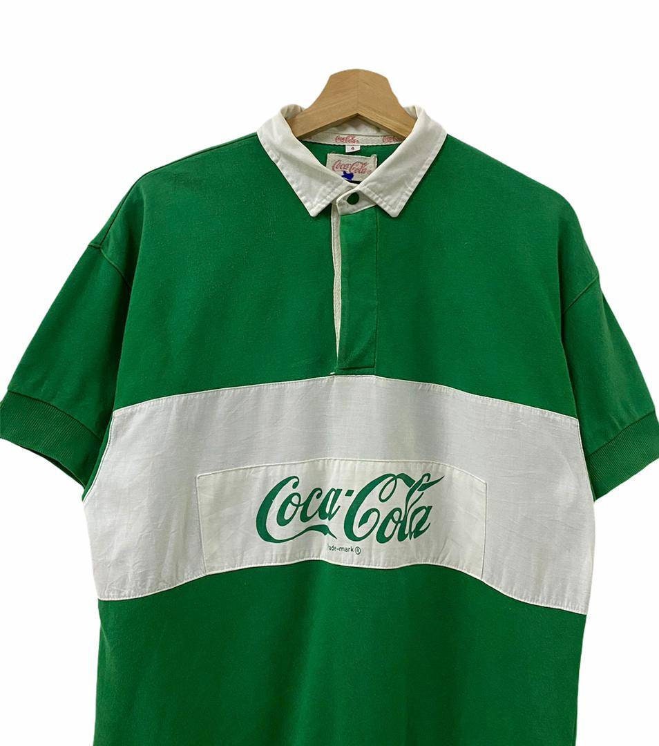 Vtg 90's Coca Cola Rugby Shirt Short Sleeve Spellout Logo Size 4 - Etsy