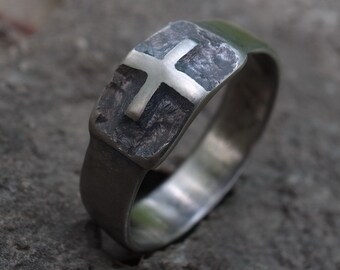 Cross Wedding Band - Etsy