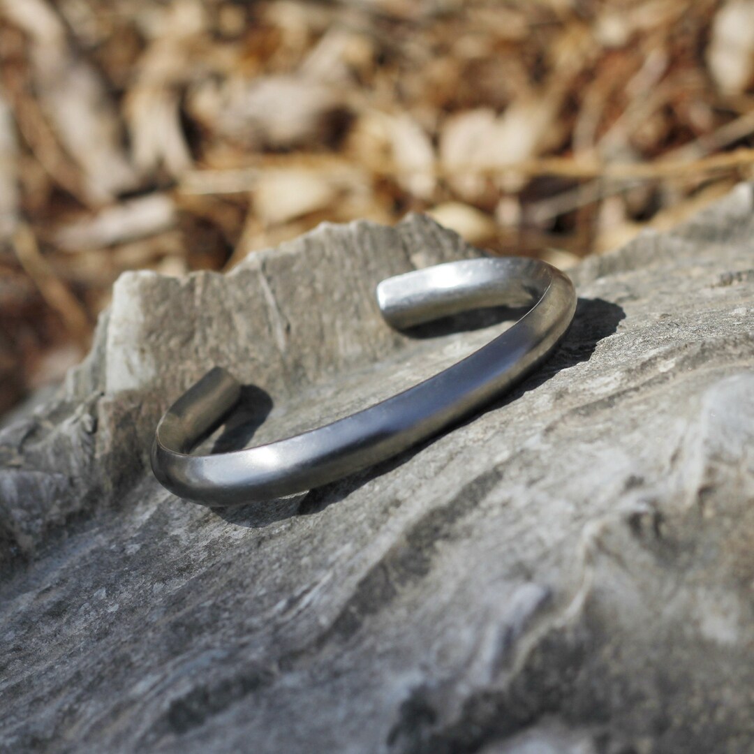 Titanium Cuffs - Double Arc Shape, 8.5mm X 5.6mm Heavy Rustic ...