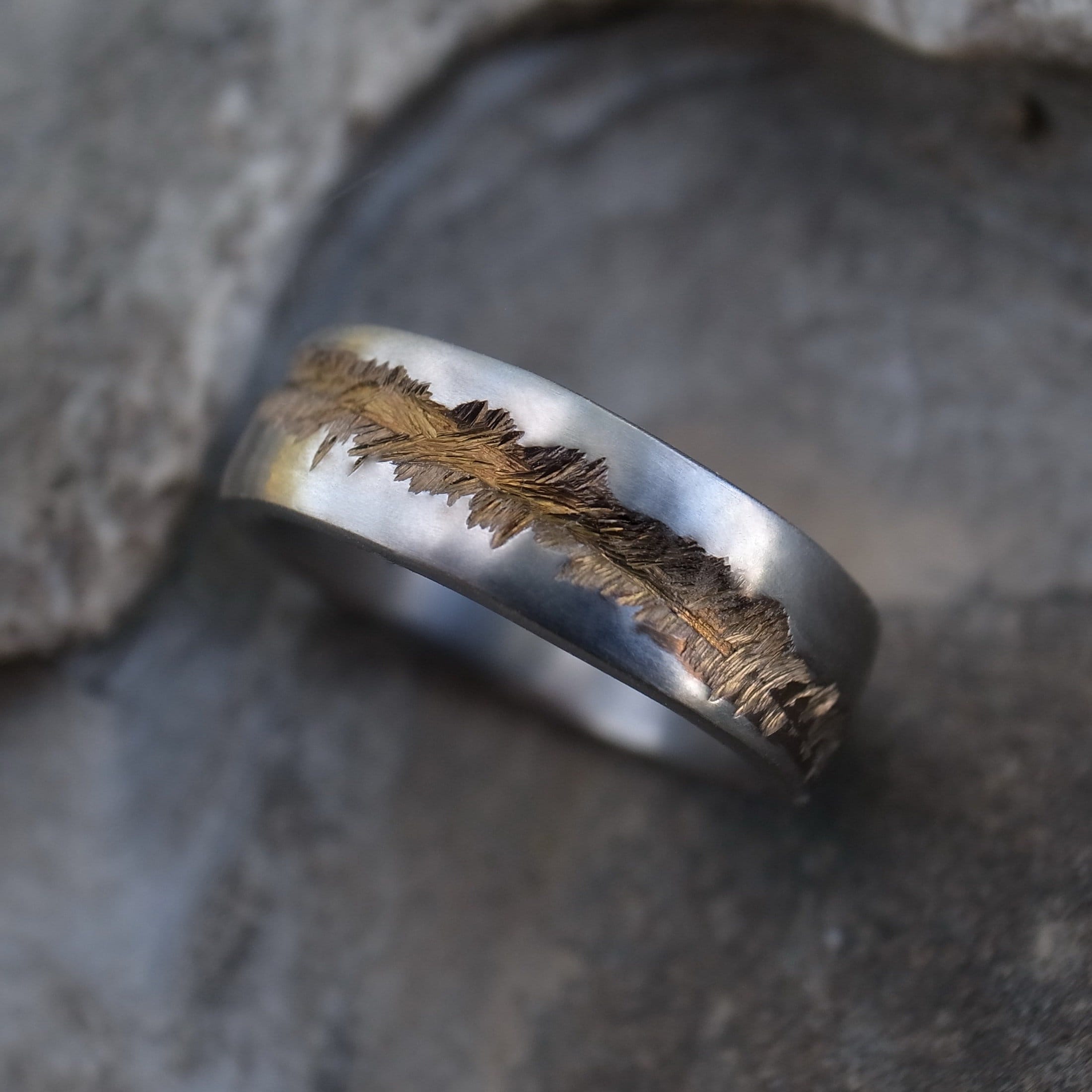 Mens and Womens Wedding Band Rustic Titanium Ring Handmade - Etsy
