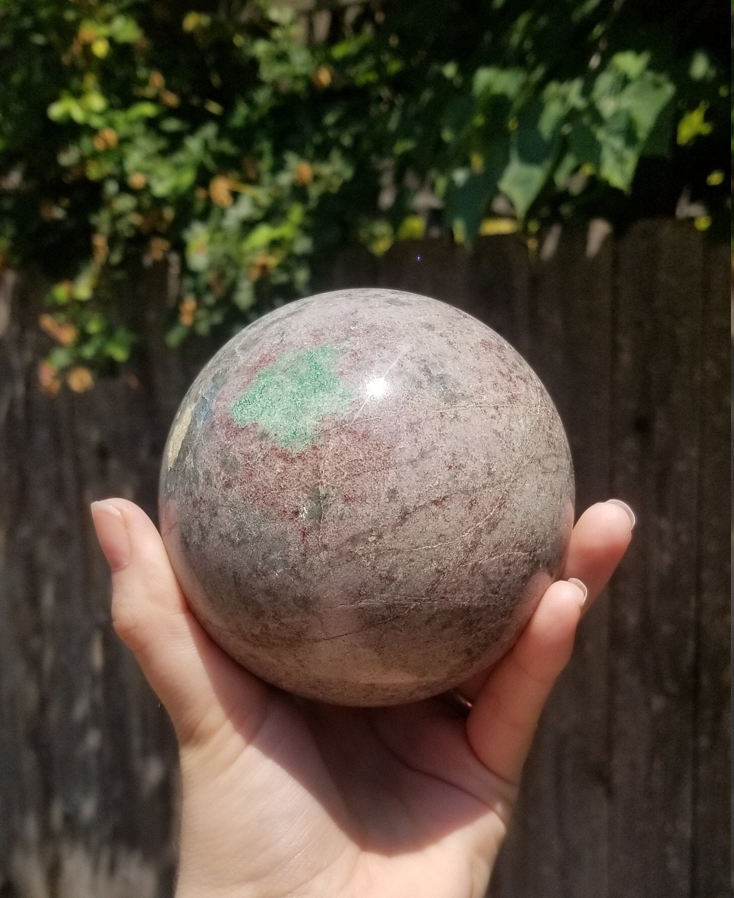 Huge Rare Pyrope Garnet & Green Mica Fuchsite Crystal Sphere - Etsy
