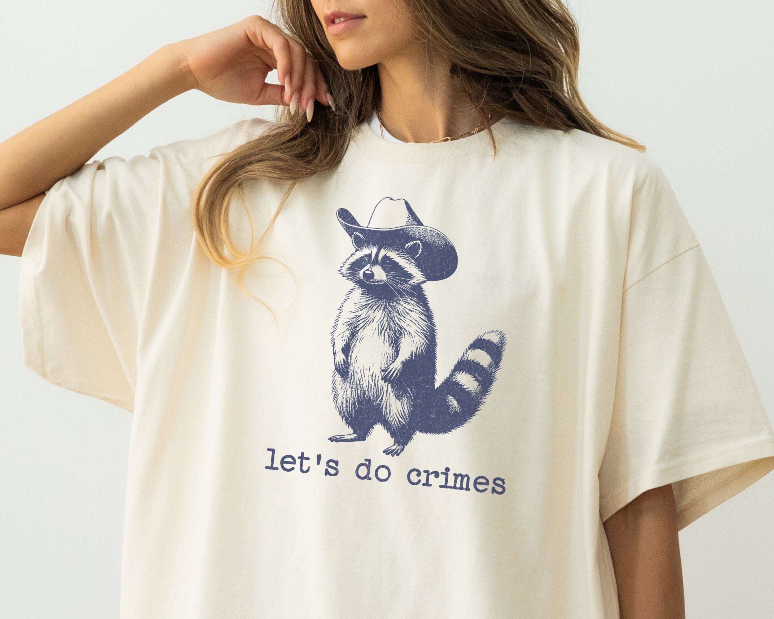 Let's Do Crimes T Shirt, Retro Raccoon Meme Tee, Vintage Graphic Shirt ...