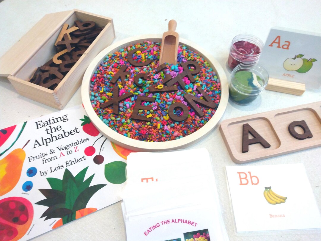 Montessori ABC Uppercas, Lowercase Letters, , Learning Kit , Sensory ...