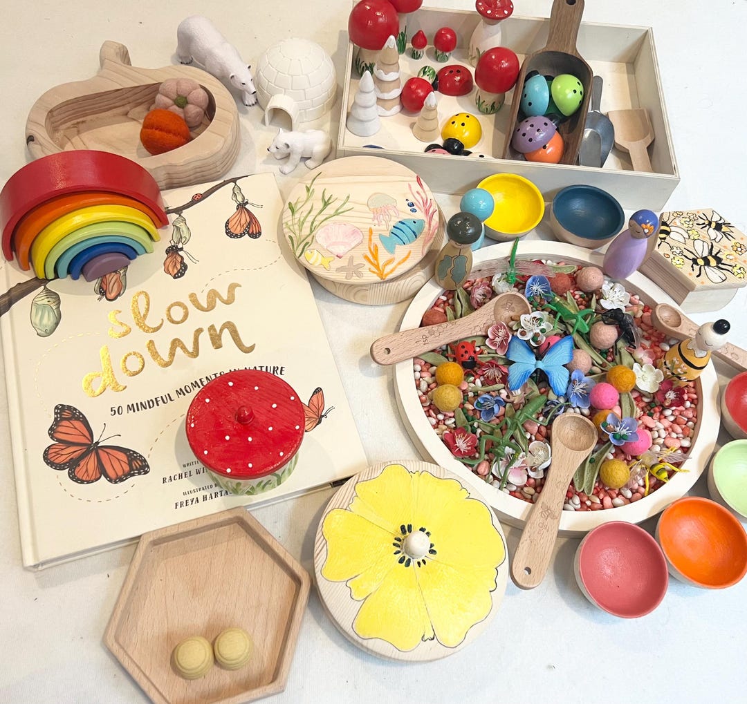 Montessori Sensory Bin Kit , Seasonal Set , Book Activity, Fine Motor ...