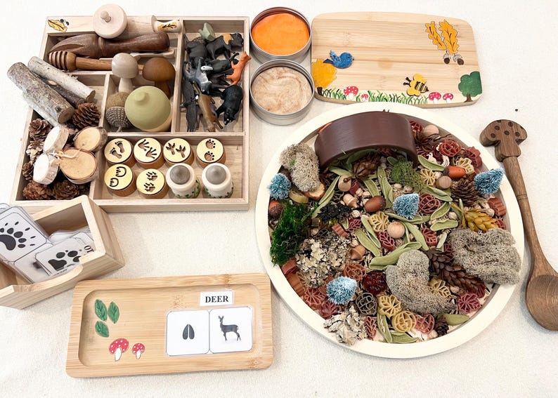 Montessori Forest , Fall Sensory Kit , Play Dough Activity, Fine Motor ...