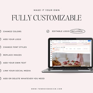 Wix Website Template for Bakery, Pink and Red Website, Feminine Website ...