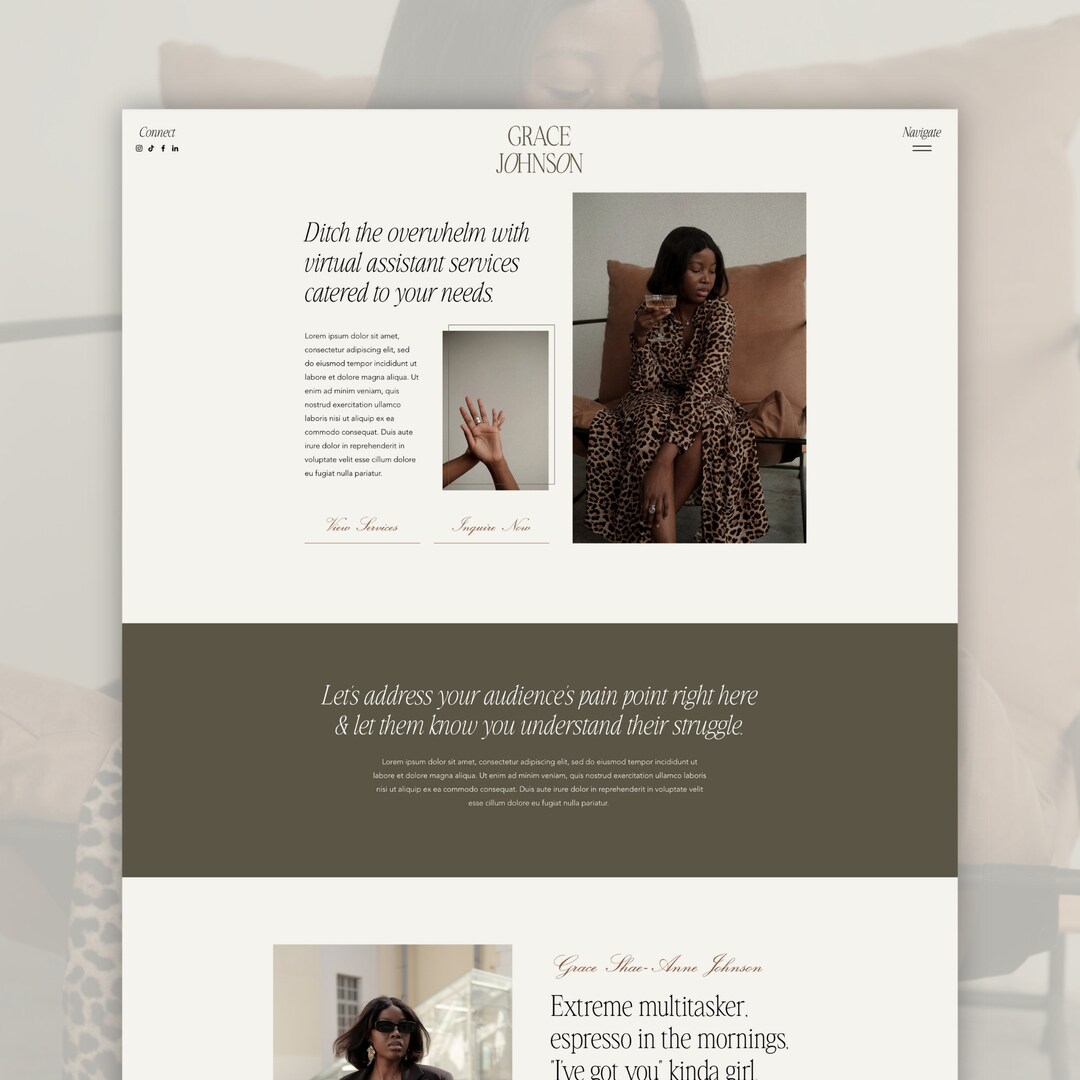 One-page Wix Website Template, Services Website Template, Wix Website ...
