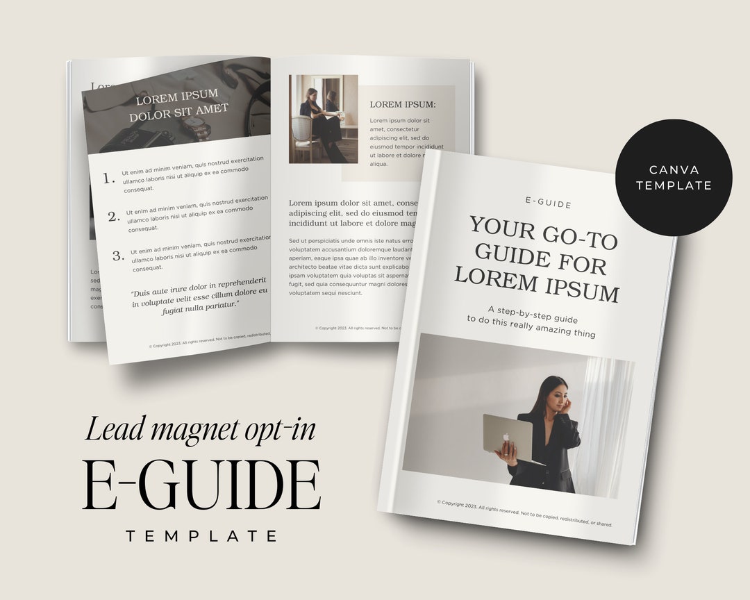 Editable How-to Guide Template, E-book Canva Template, Lead Magnet Opt