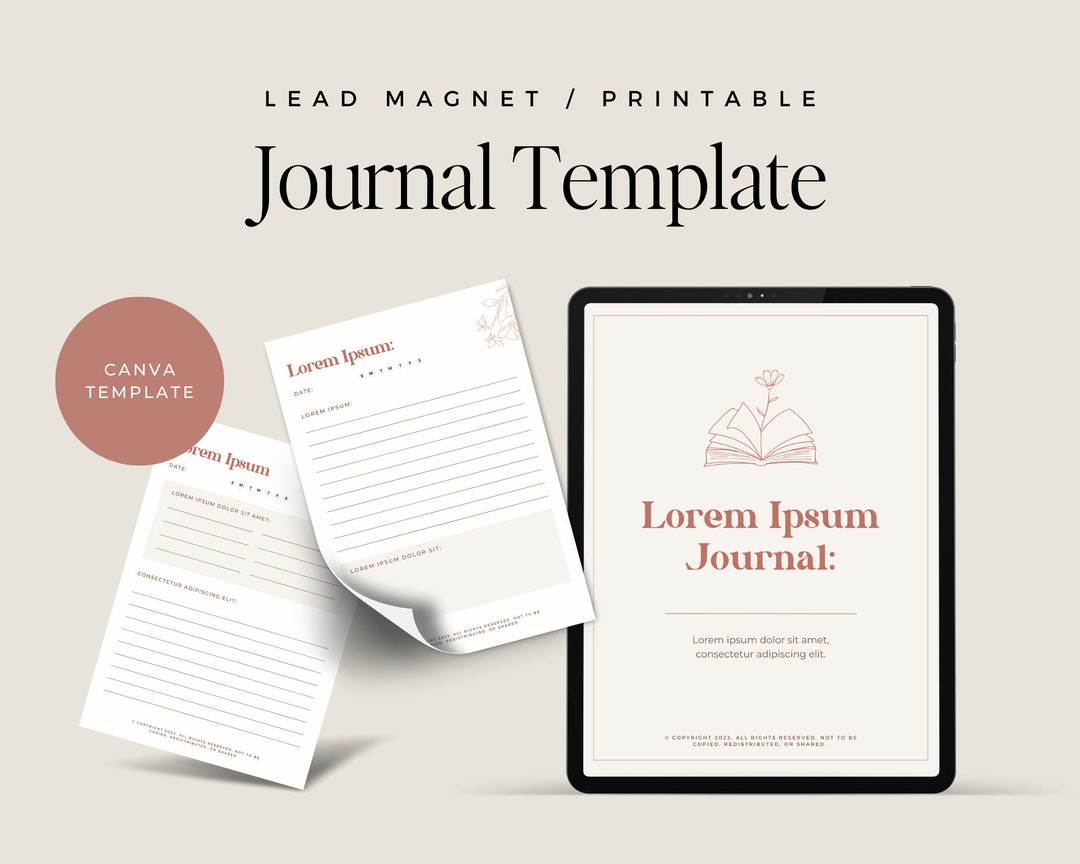 Editable Journal Template, Canva Template, Lead Magnet Email Opt-in ...