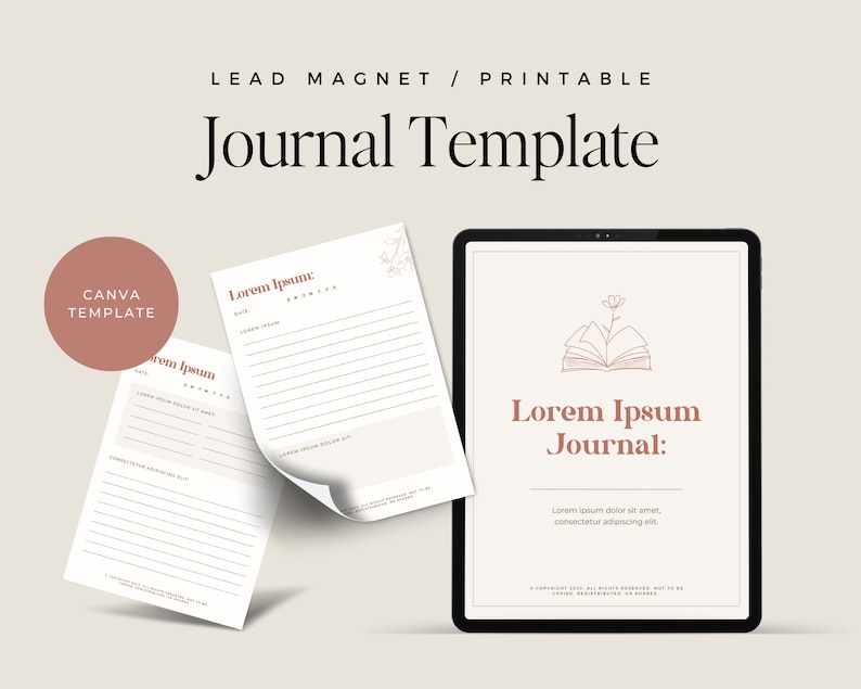 Editable Journal Template, Canva Template, Lead Magnet Email Opt-in ...