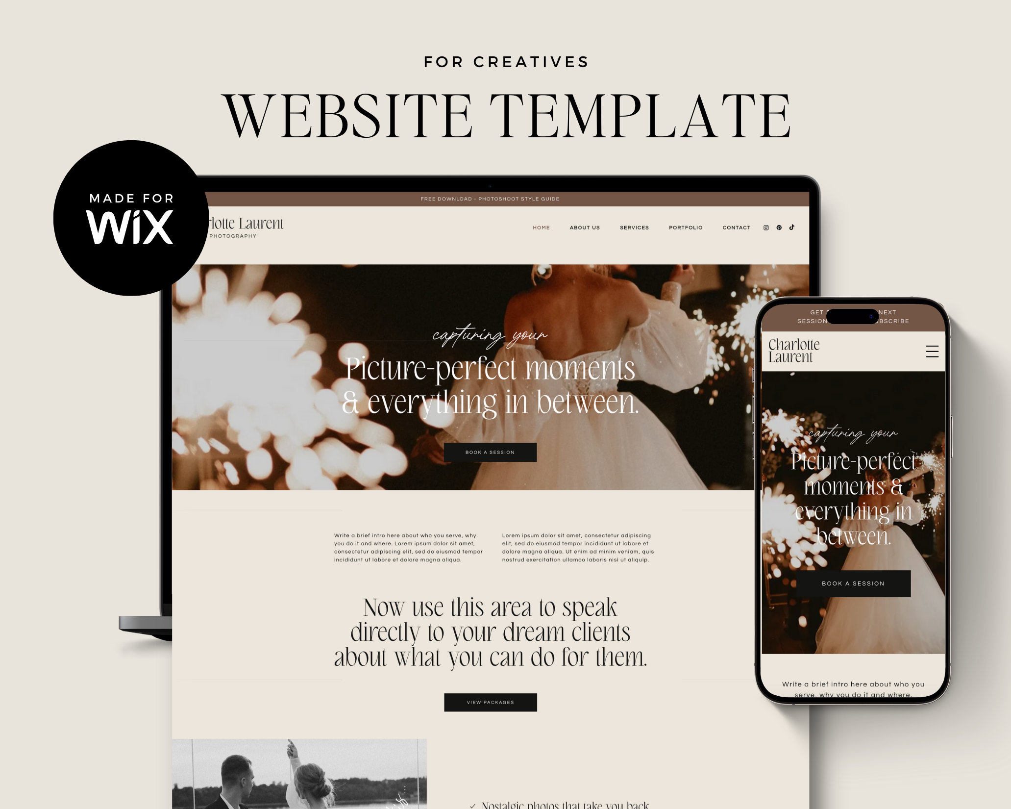 Wix Website Template for Creatives, Photographer, Calligrapher, Social ...