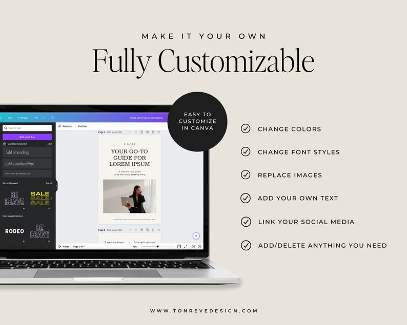 Editable How-to Guide Template E-book Canva Template Lead - Etsy