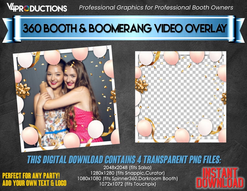 Leading sales quantity White Pink Balloons Gold Confetti 360 Booth ...