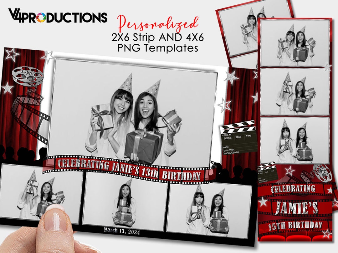 Personalized Movie Theme PHOTO BOOTH Template 4x6 2x6 VIP - Etsy UK