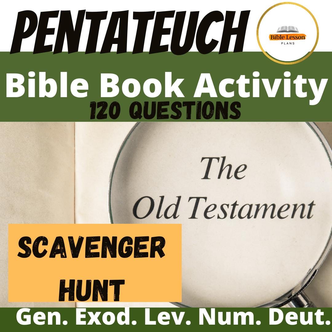 Pentateuch Scavenger Hunt: Old Testament Bible Lesson Activity - Etsy