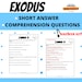 Exodus Bible Study: Chapters 11-15 Comprehension Questions - Etsy