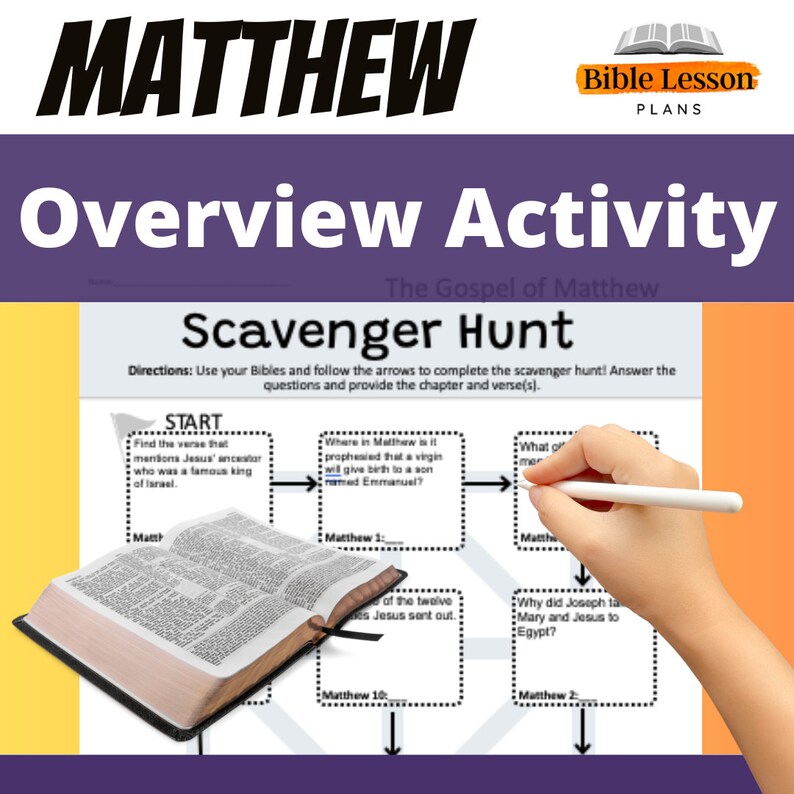 The Gospel of Matthew Activity, the Book of Matthew Activity, Bible ...