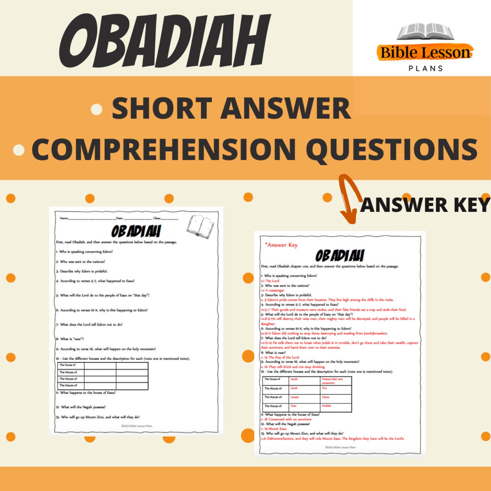 Book of Obadiah Bible Study. Obadiah Bible Questions, Minor Prophet ...