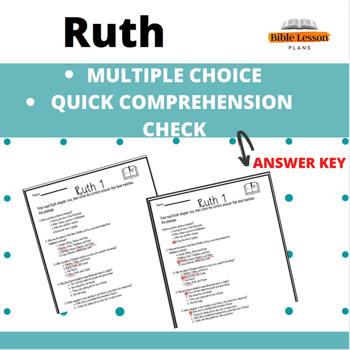 Book of Ruth, Bible Printable, Sunday School, Church, Christian School ...