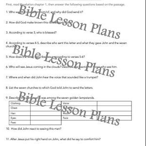 Revelation Bible Study: Chapters 1-5, Teens (teacher's Answer Key) - Etsy