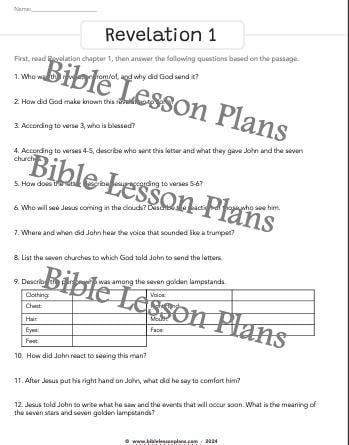 Revelation Bible Study: Chapters 1-5, Teens (teacher's Answer Key) - Etsy