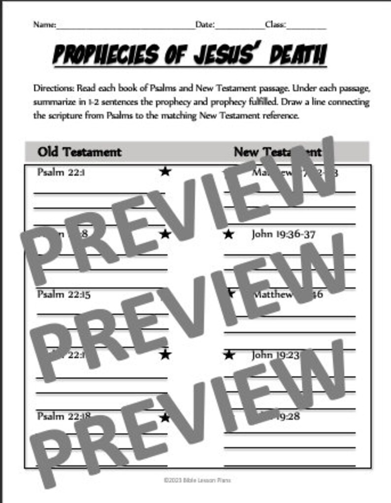 Prophecies of Jesus, Jesus Death, Good Friday Activity, Easter Activity ...