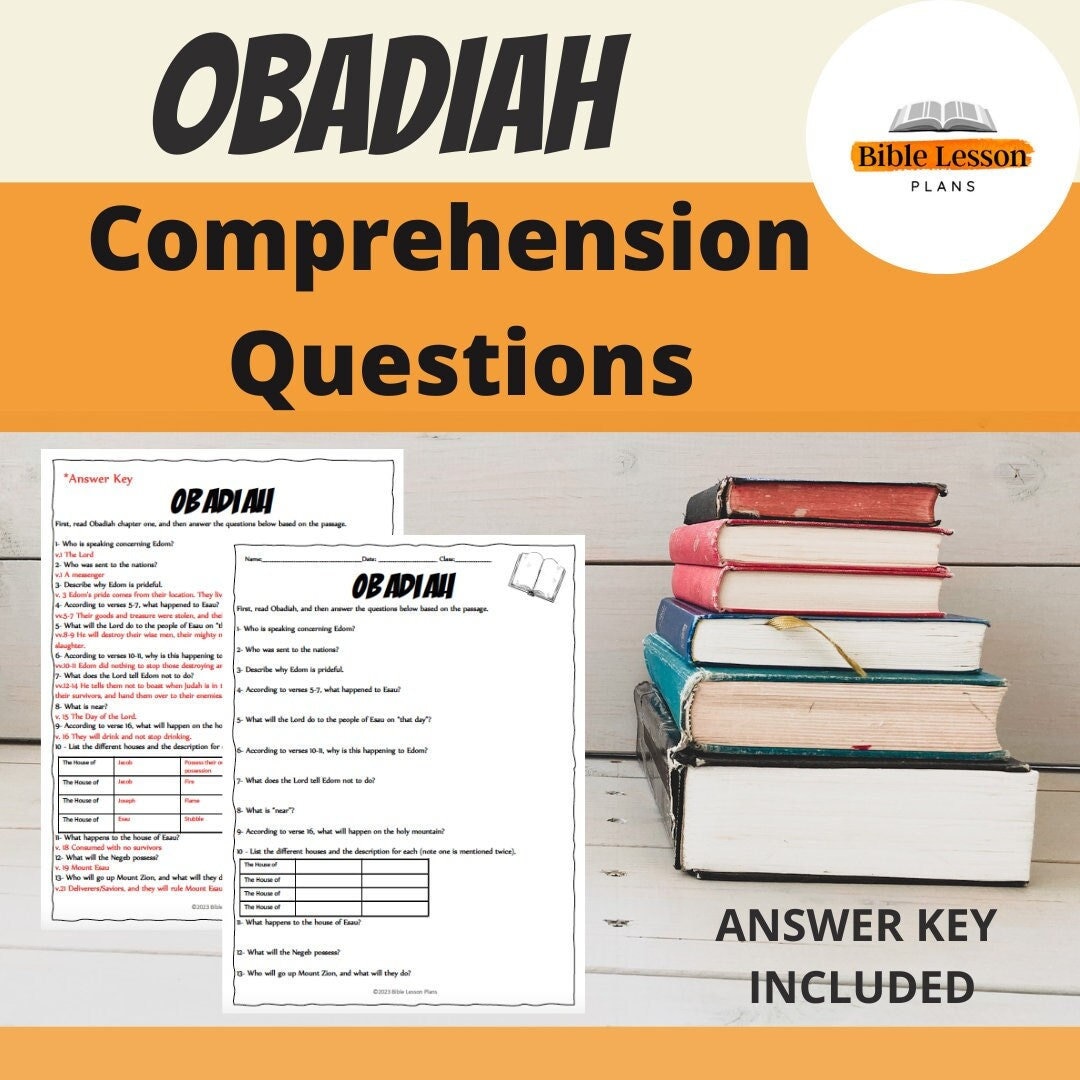 Book of Obadiah Bible Study. Obadiah Bible Questions Minor - Etsy