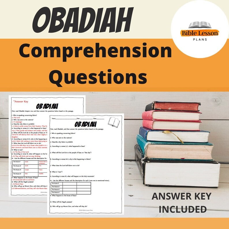Book of Obadiah Bible Study. Obadiah Bible Questions, Minor Prophet ...
