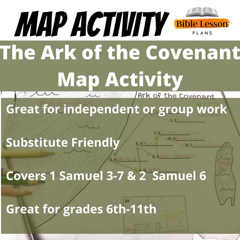 Ark of the Covenant Activity, Bible Map Activity, Church Activity ...