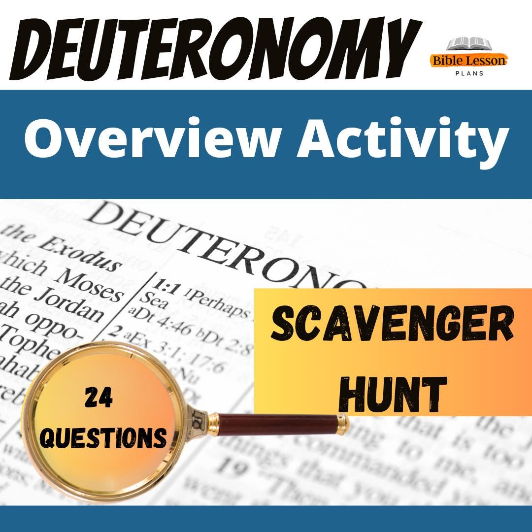 Book of Deuteronomy Overview Activity Scavenger Hunt Old Testament ...