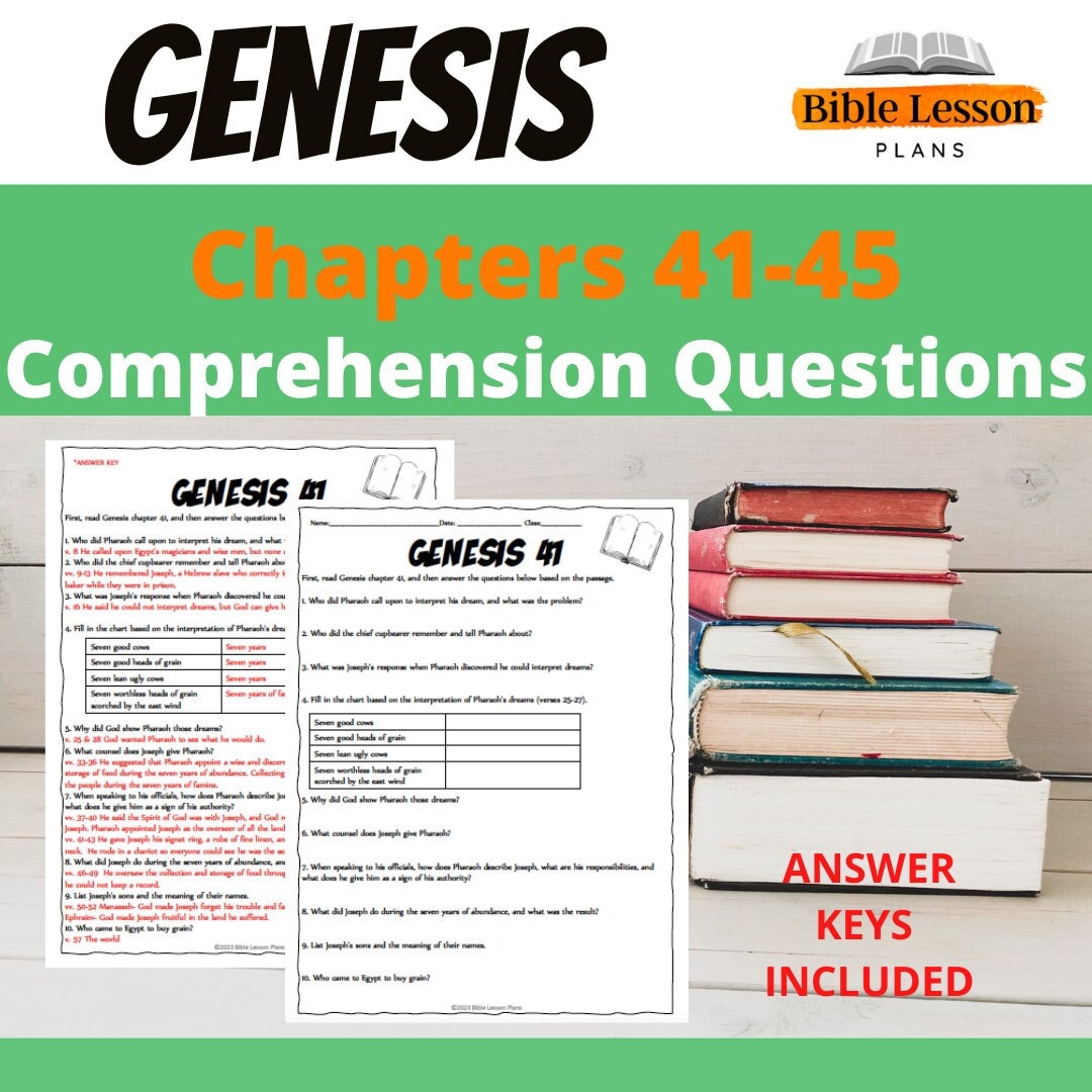 Genesis Bible Study Chapters 41-46, the Book of Genesis Study, Jacob ...