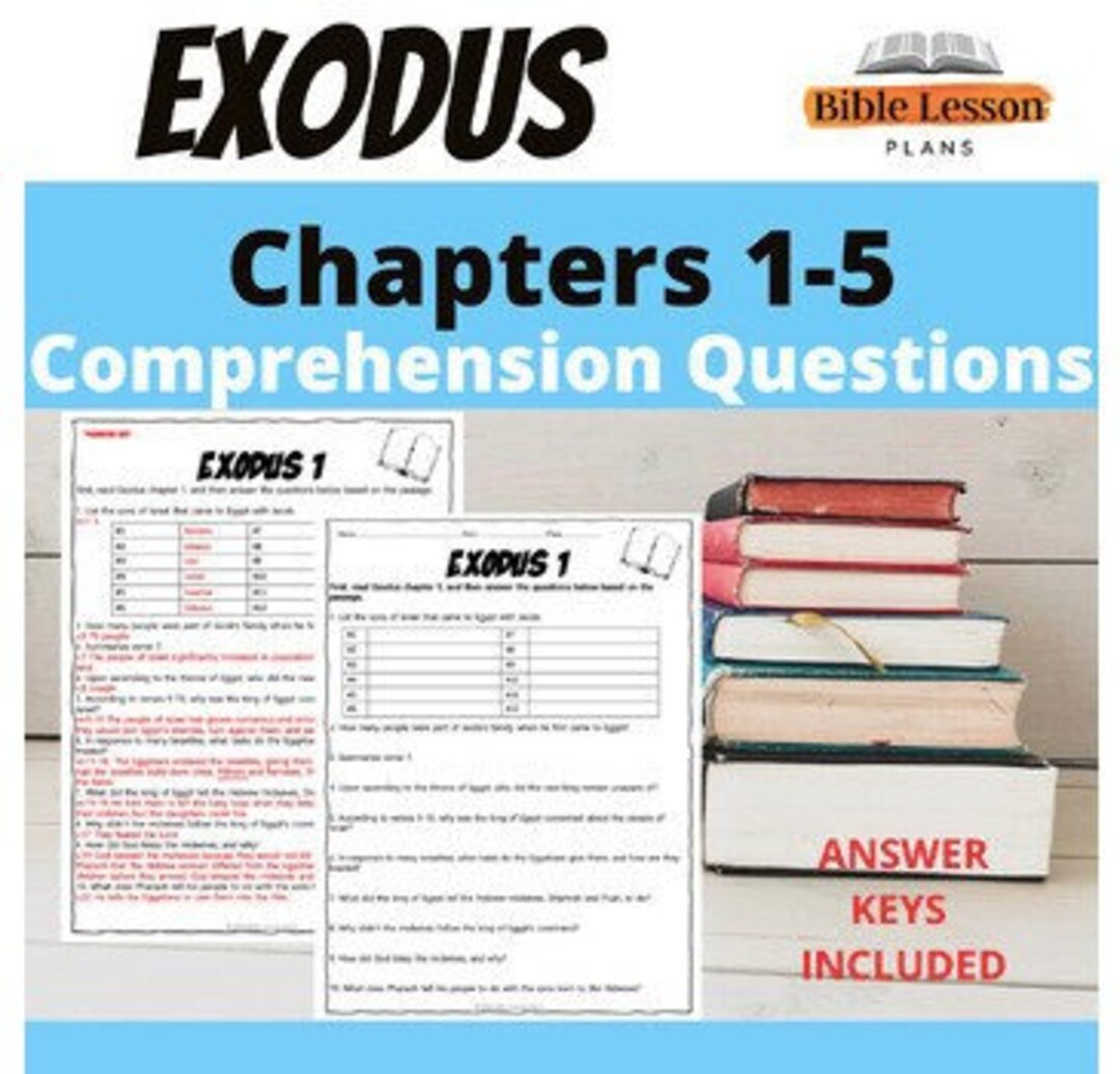 Exodus Comprehension Questions, Bible Study Guide for Chapters 1-5 ...