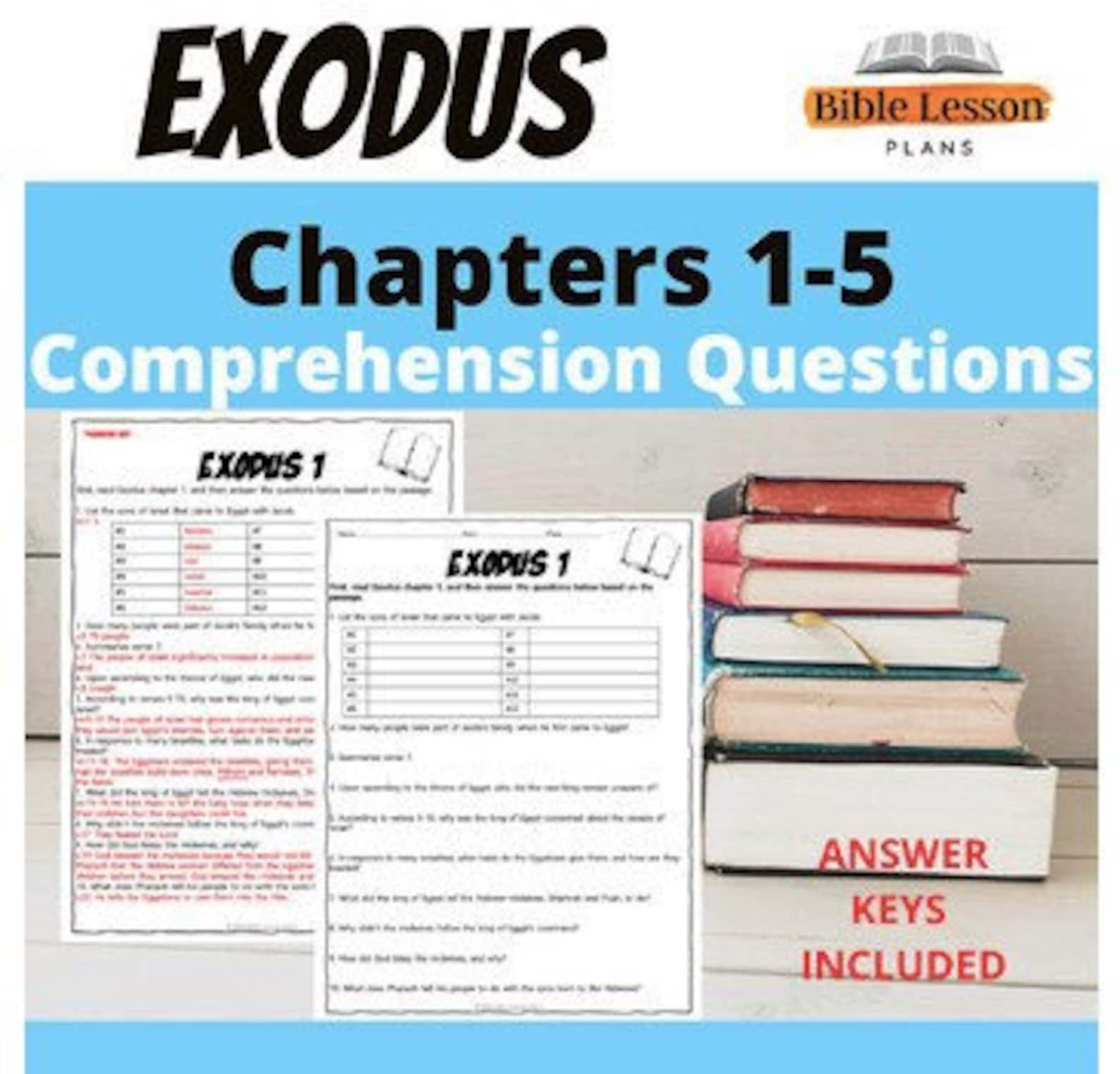Exodus Comprehension Questions, Bible Study Guide for Chapters 1-5 ...