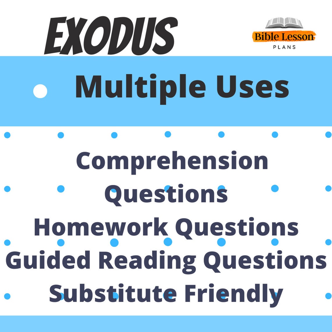 Exodus Comprehension Questions, Bible Study Guide for Chapters 1-5 ...
