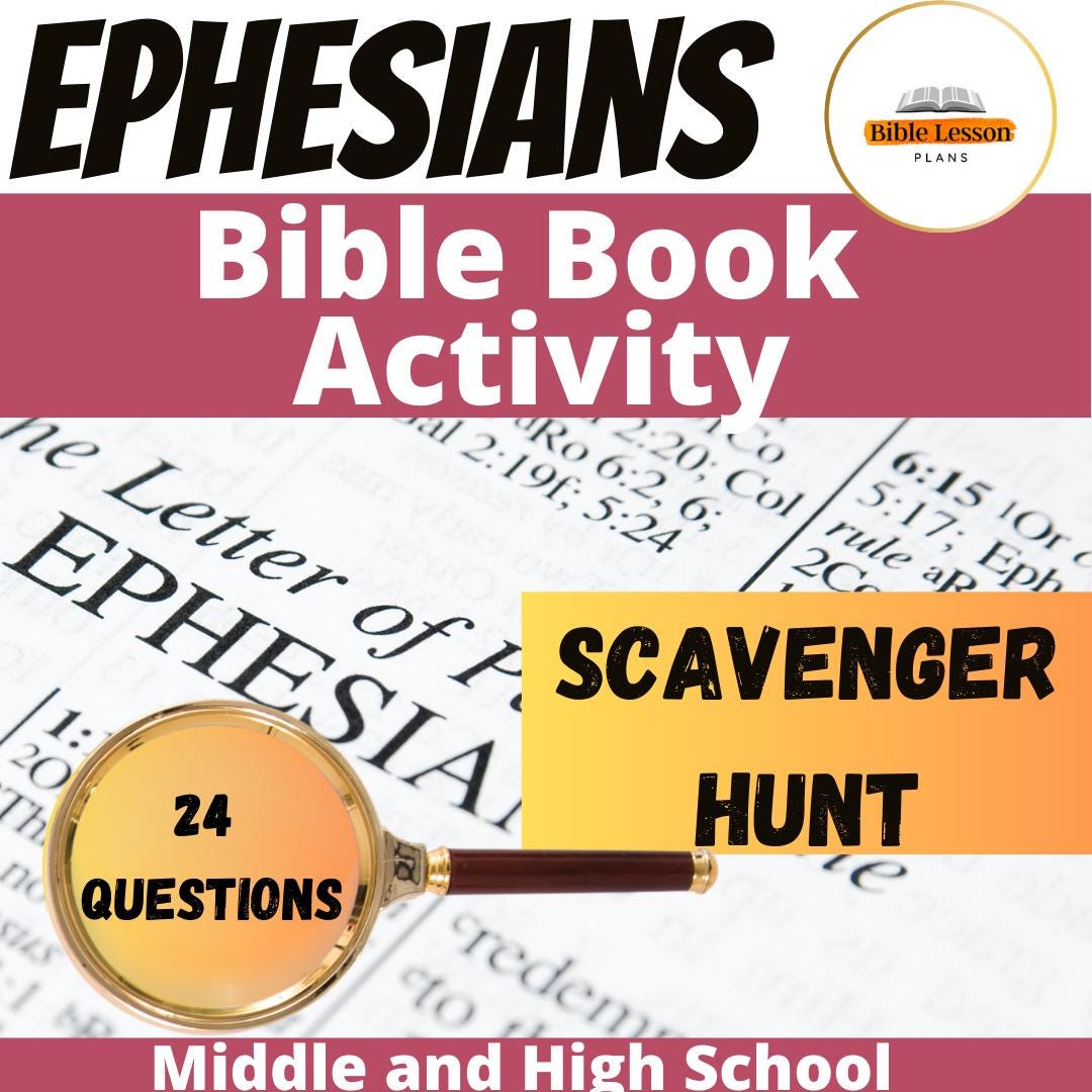 Ephesians Bible Study, Scavenger Hunt Bible Activity, Sunday School ...