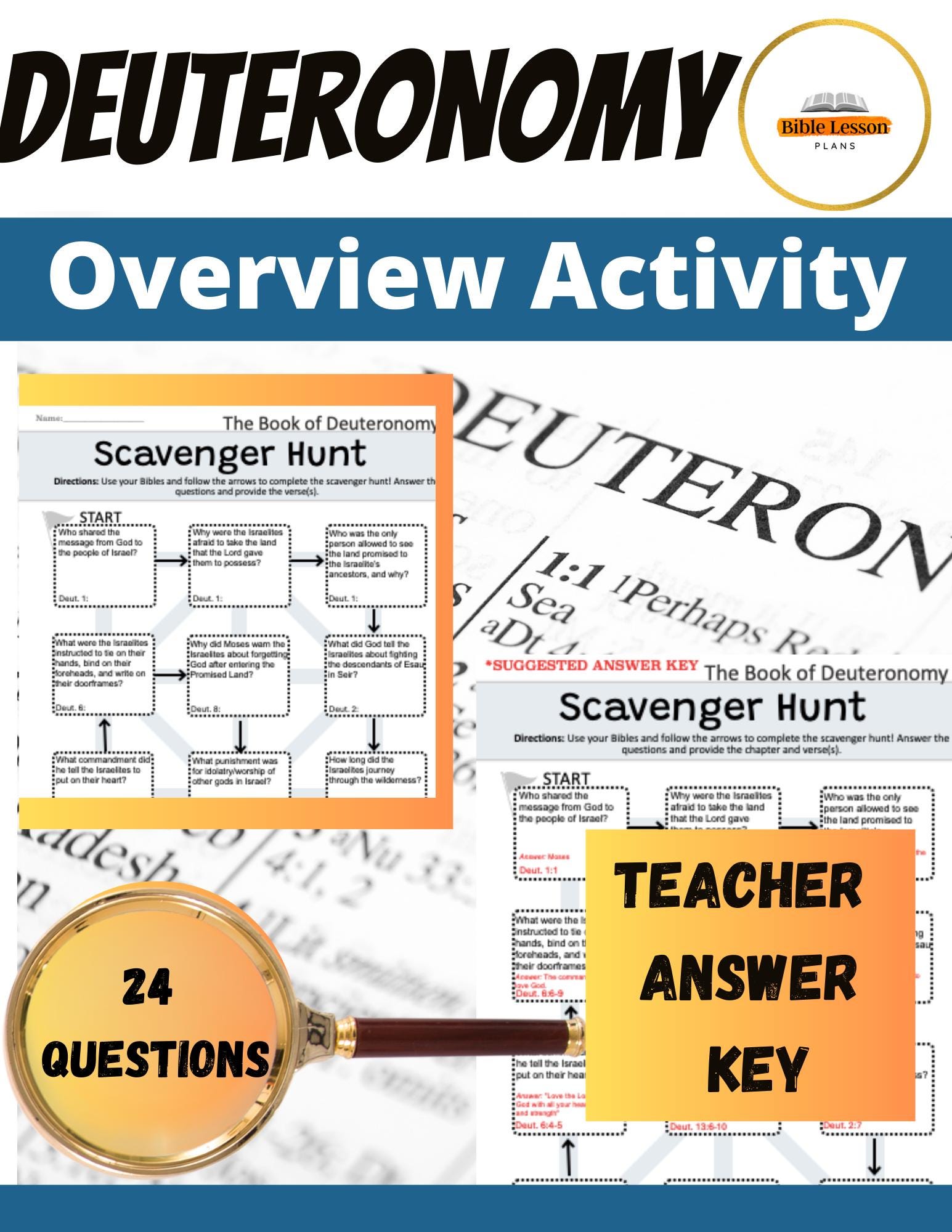 Book of Deuteronomy Overview Activity Scavenger Hunt Old Testament ...