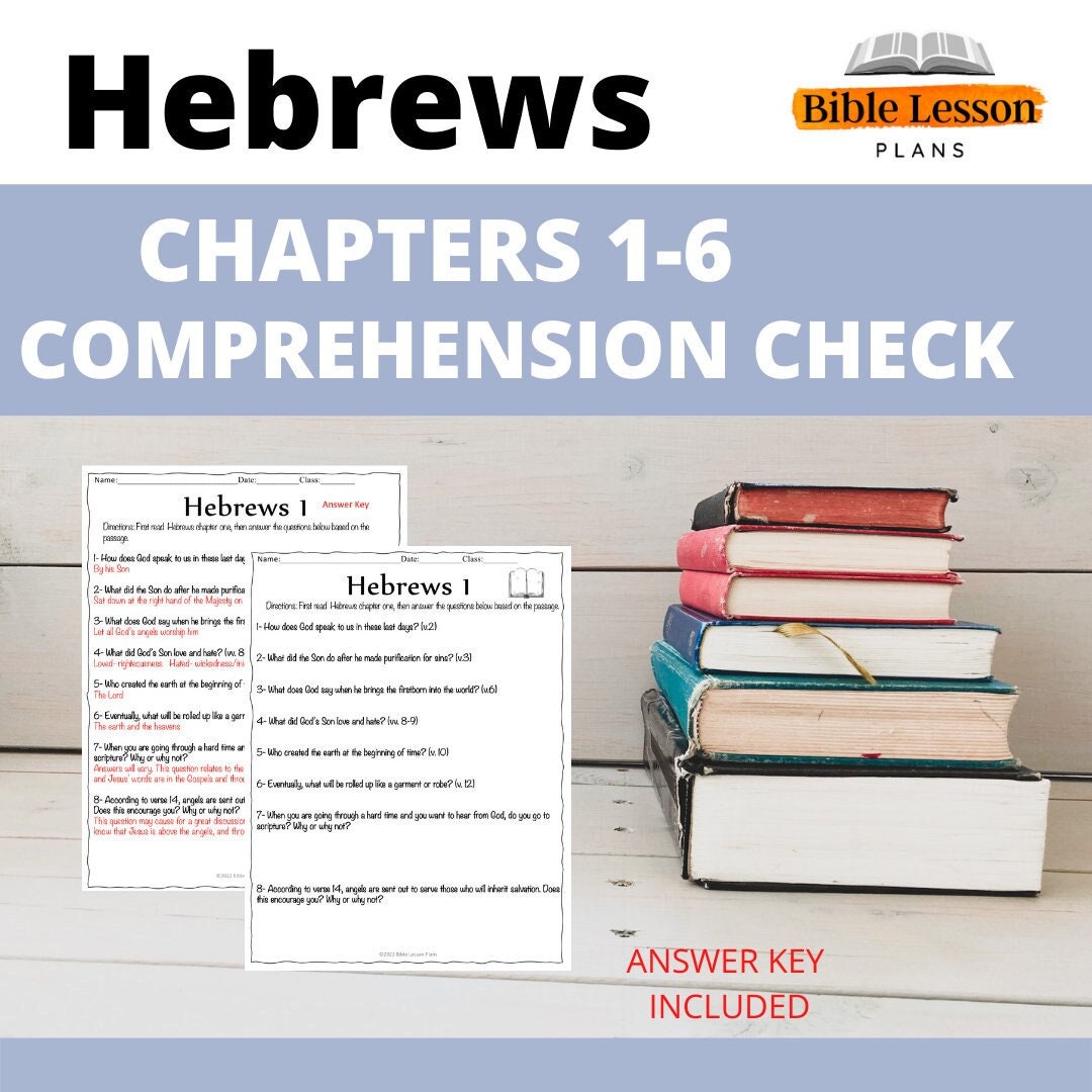 Hebrews Chapters 1-6 Reading Comprehension Educational Printable - Etsy