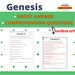 Genesis Bible Study: Noah's Ark, Comprehension Questions (chapters 6-10 ...