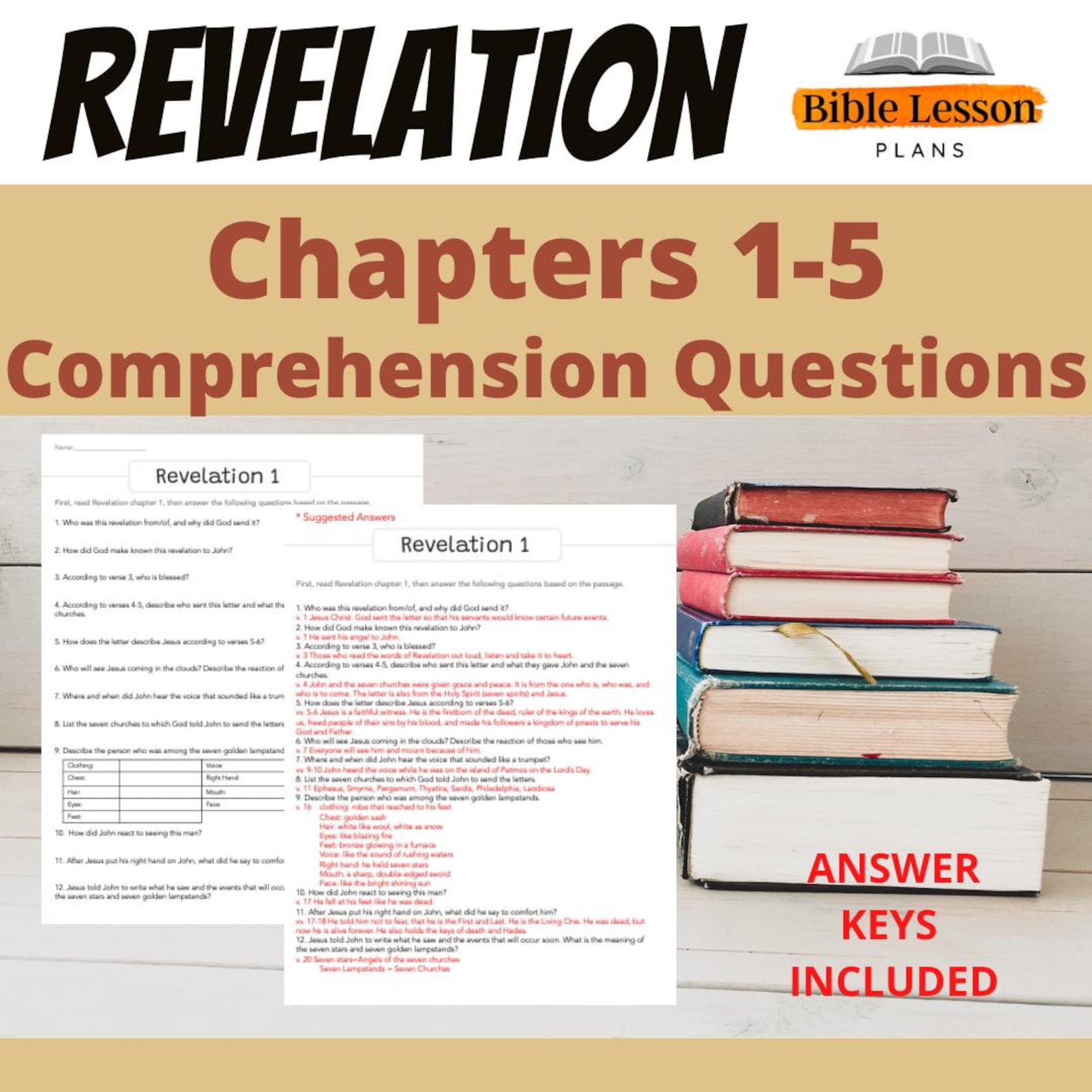 Revelation Bible Study: Chapters 1-5, Teens (teacher's Answer Key) - Etsy