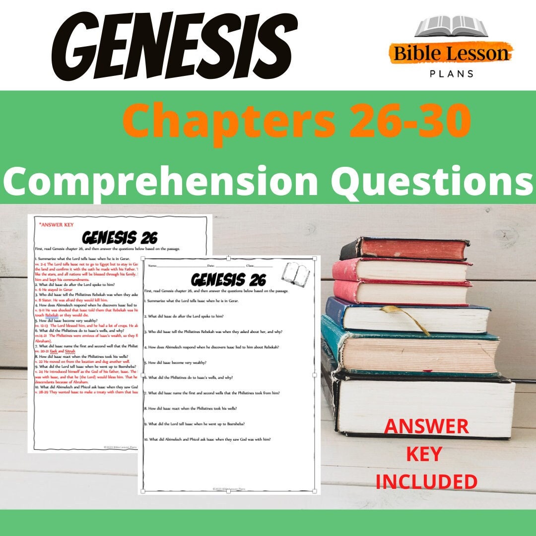 Genesis Bible Study: Chapters 26-30 Comprehension Questions - Etsy