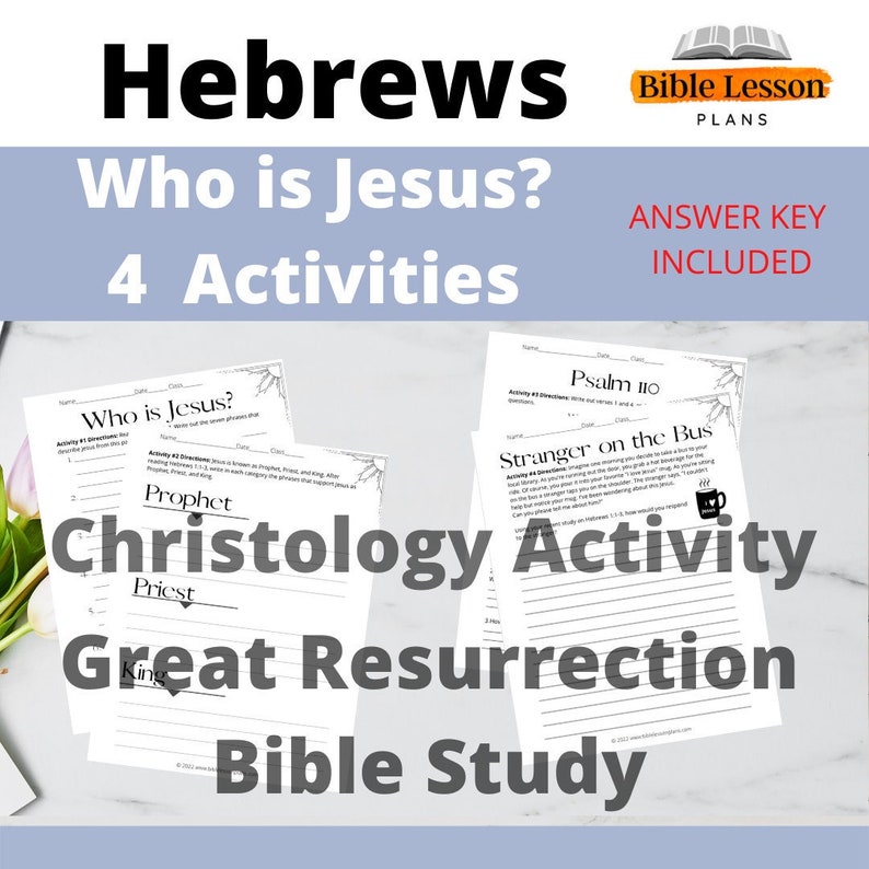 Who is Jesus? the Letter of Hebrews Activity Educational Printable ...