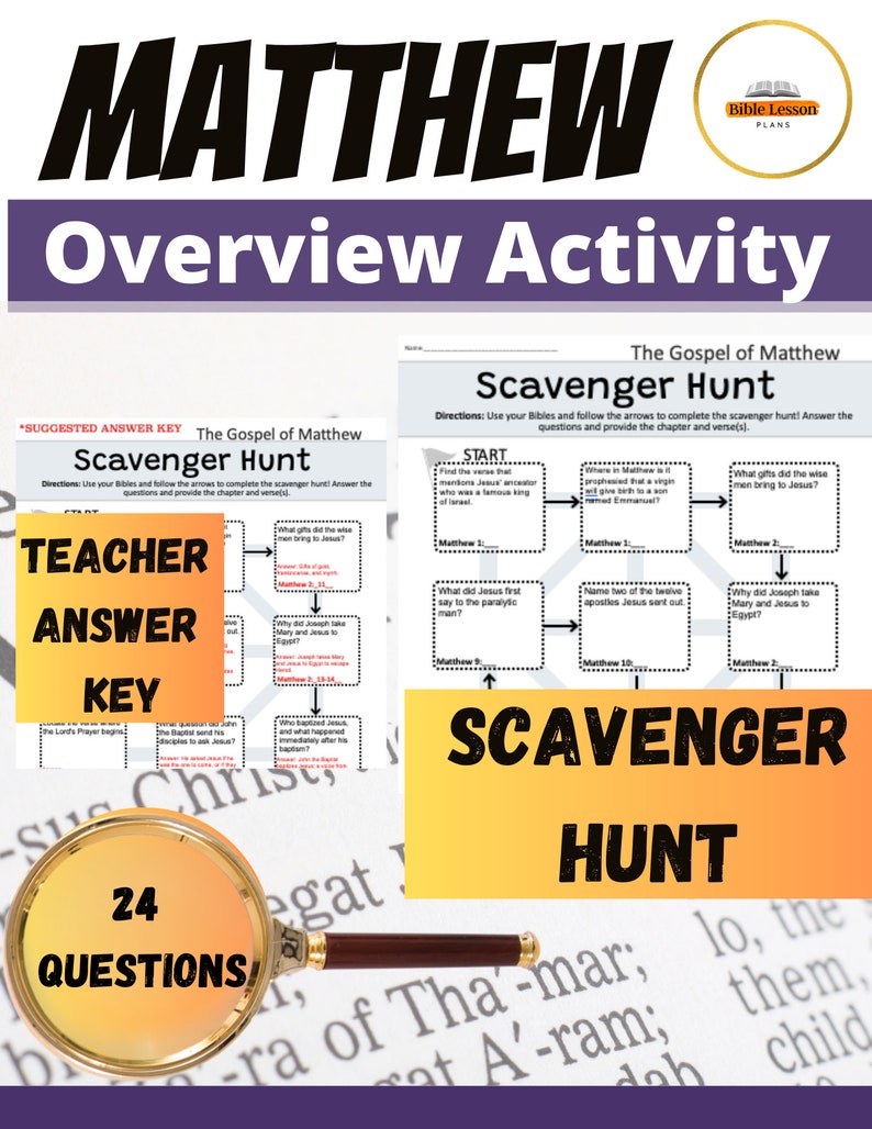 The Gospel of Matthew Activity, the Book of Matthew Activity, Bible ...