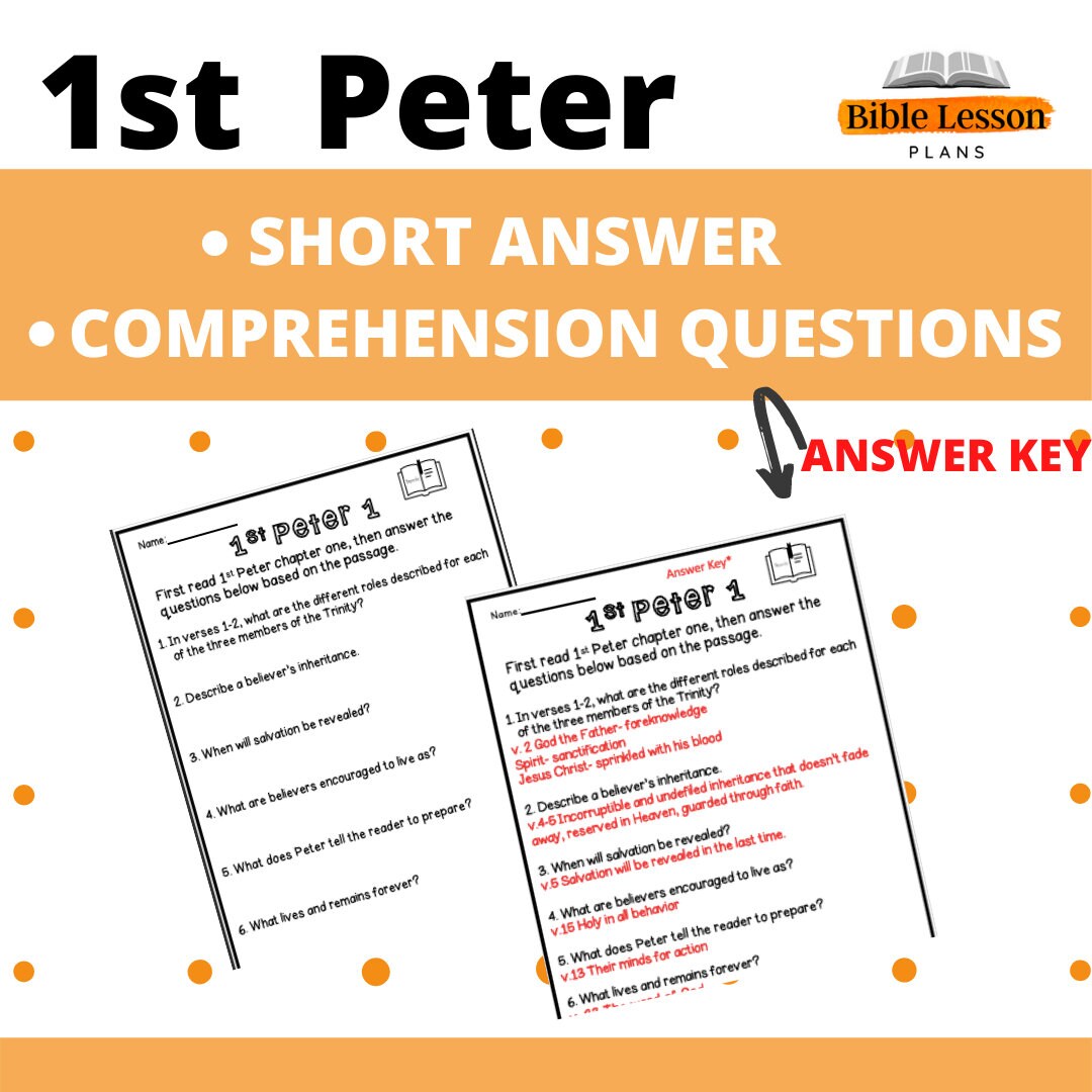 1st Peter Bible Questions, Sunday School Lesson (PDF) - Etsy