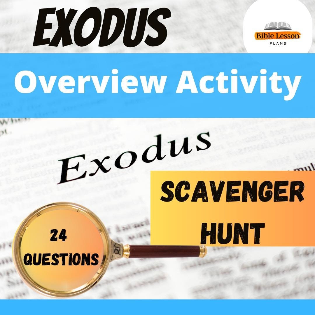 Exodus Scavenger Hunt Activity: Old Testament Bible Lesson (PDF) - Etsy