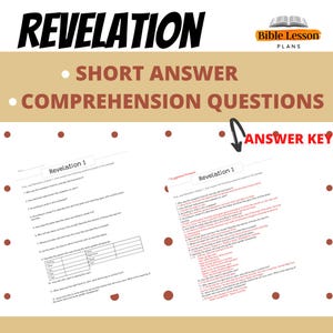 Revelation Bible Study: Chapters 1-5, Teens (teacher's Answer Key) - Etsy