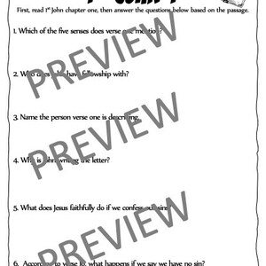 1 John Bible Study Questions and Answers, 1st John, Bible Study Guide ...