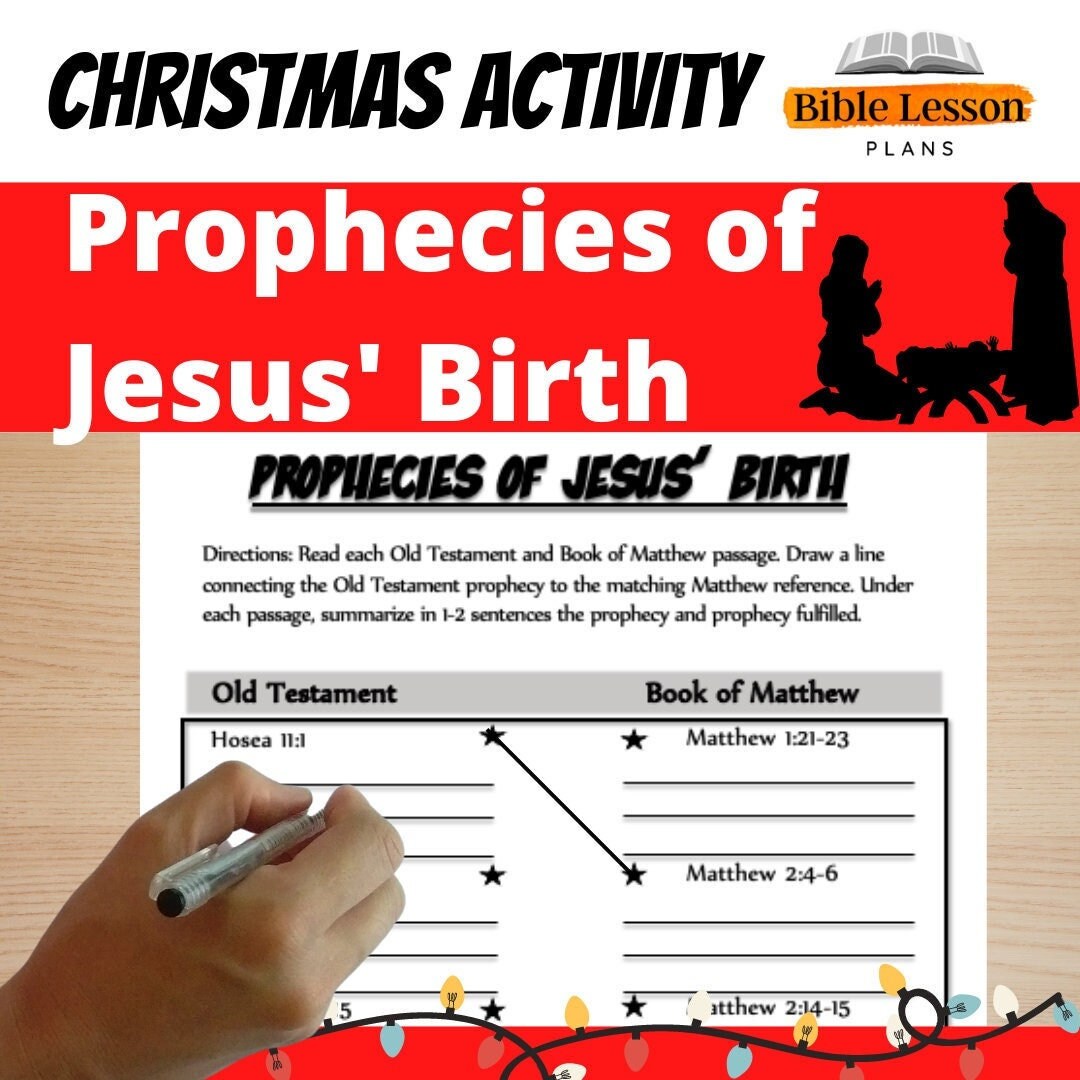 Christmas Prophecies Activity: Jesus' Birth, Bible Study (printable) - Etsy