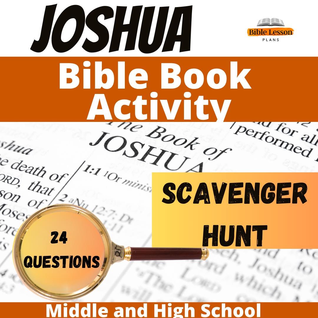 Book of Joshua Bible Study - Scavenger Hunt Bible Activity -sunday ...