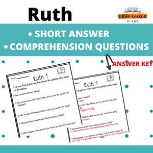 Book of Ruth, Bible Printable, Sunday School, Church, Christian School ...