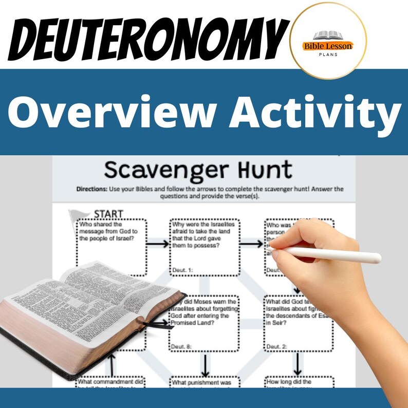 Book of Deuteronomy Overview Activity Scavenger Hunt Old Testament ...